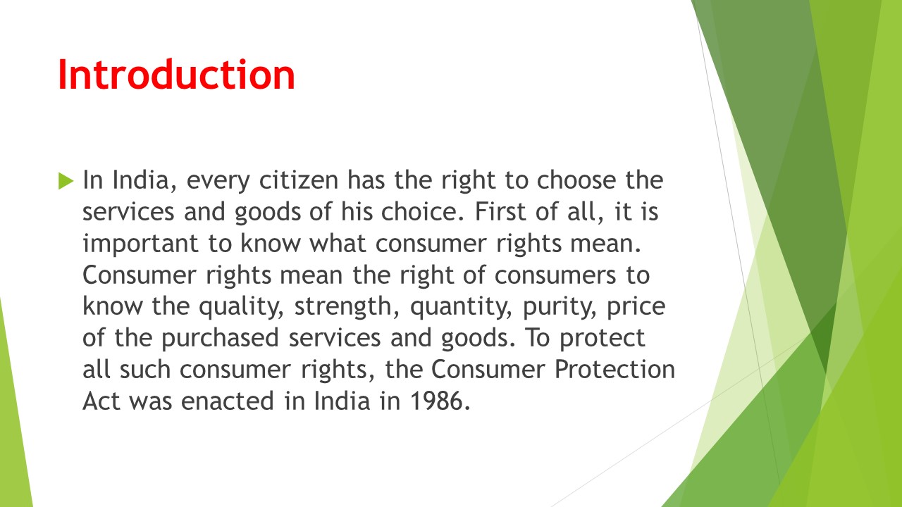 PPT on Rights of Consumer in India - The Legal Info