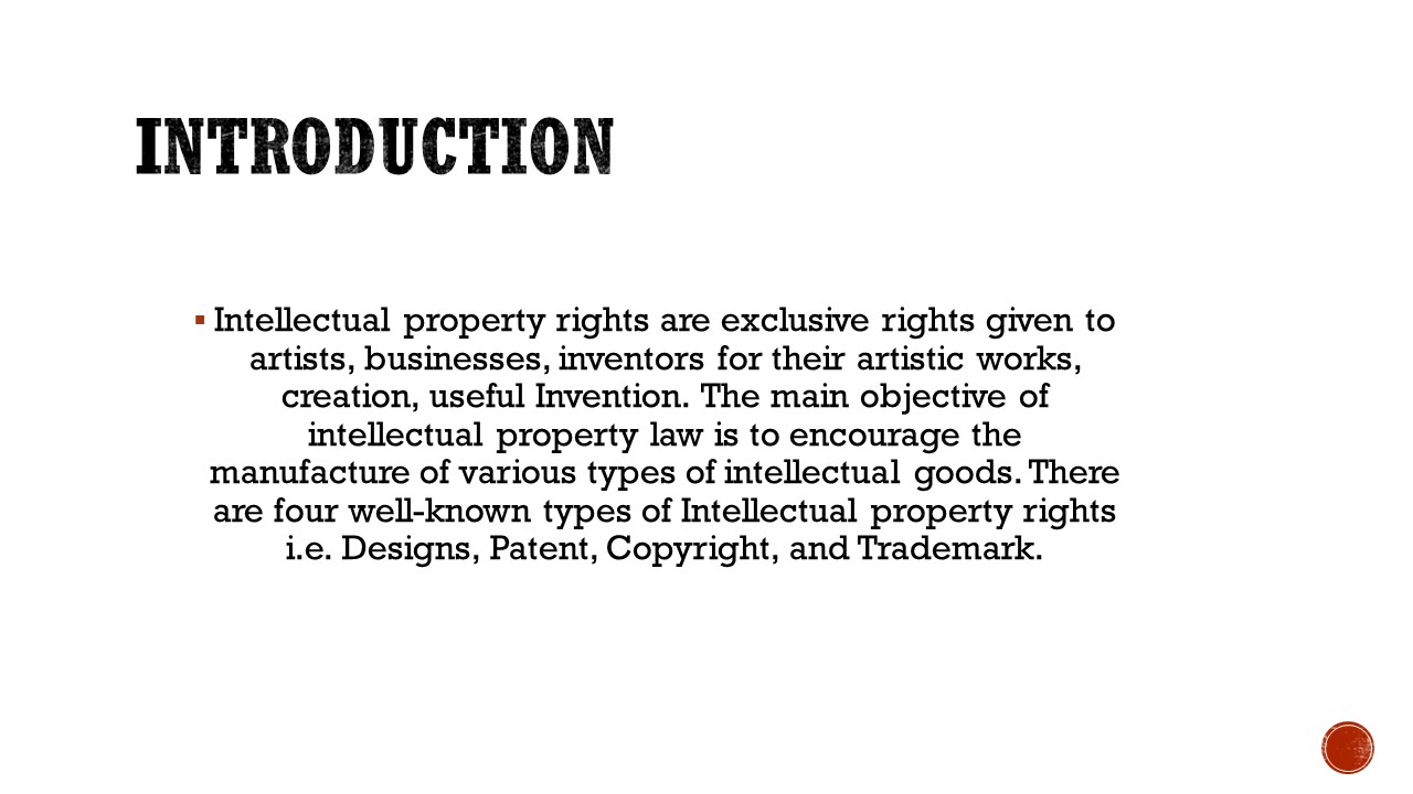 PPT on Types of Intellectual Property Rights - The Legal Info