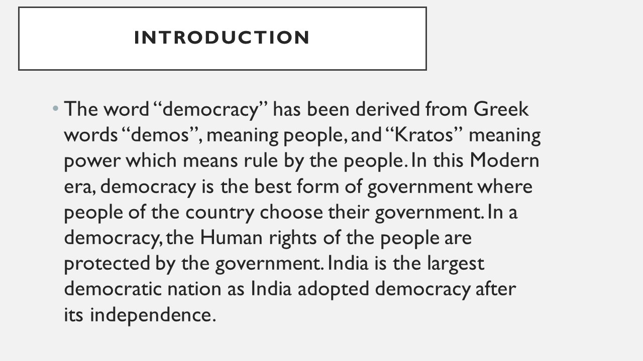 PPT on Features of Democracy - The Legal Info