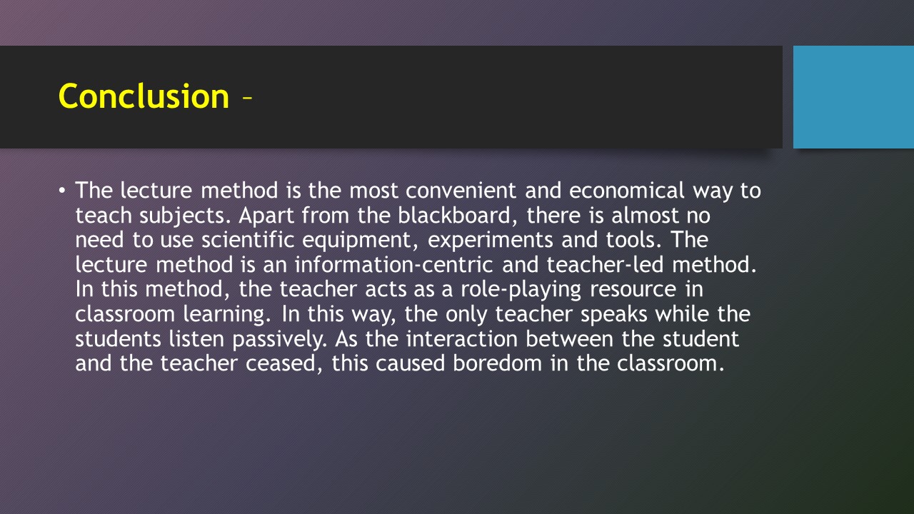 PPT on Lecture Method of Teaching - The Legal Info