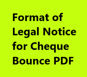 Format of Legal Notice for Cheque Bounce PDF - The Legal Info